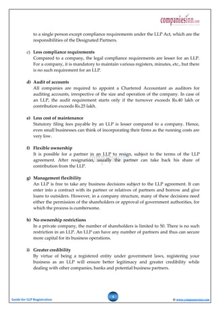 Guide for Limited Liability Partnership (LLP) Registration | PDF