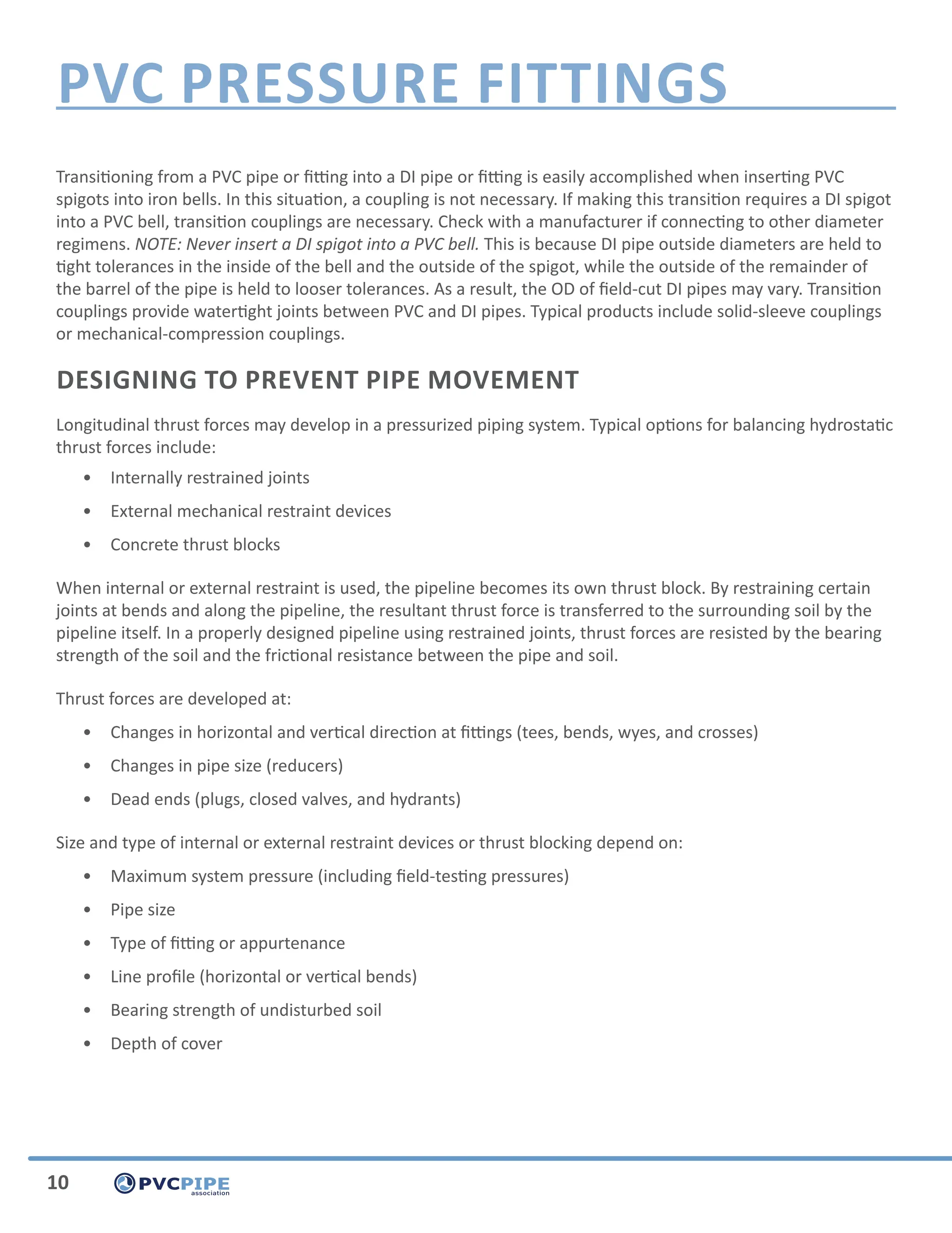 Guide for PVC Pressure Fittings - Uni Bell | PDF