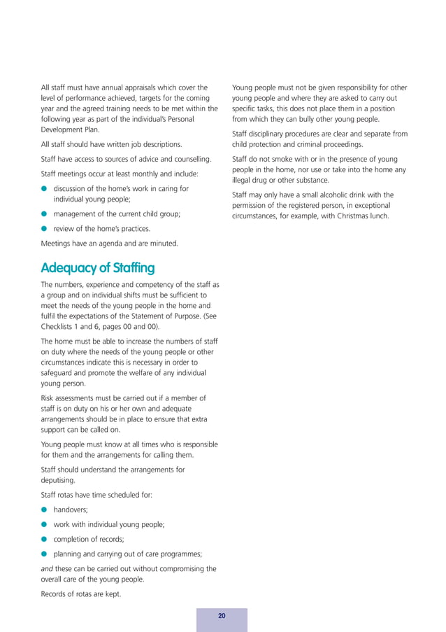 Guide For Staff On Childrens Homes Regulations And Standards | PDF ...
