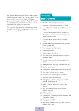Guide For Staff On Childrens Homes Regulations And Standards | PDF