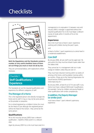 Guide For Staff On Childrens Homes Regulations And Standards | PDF