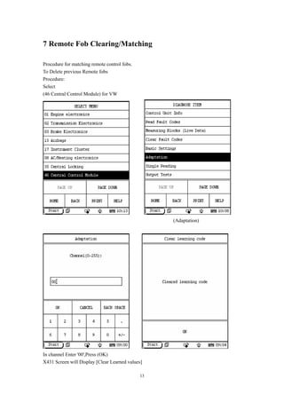 OBDii365-Guide for VW special function operation | PDF
