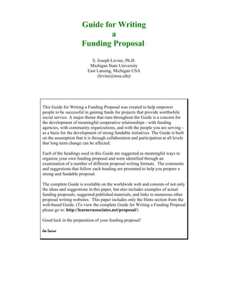Guide for writing funding proposal | PDF
