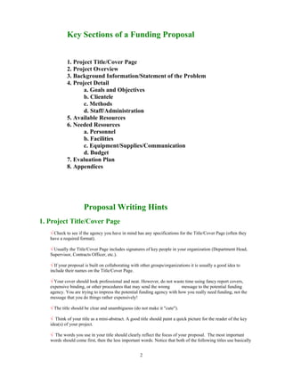 Guide for writing funding proposal | PDF
