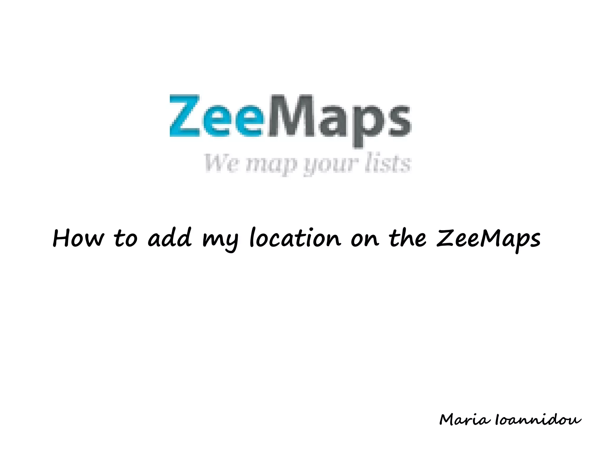 Guide for zee maps | PDF