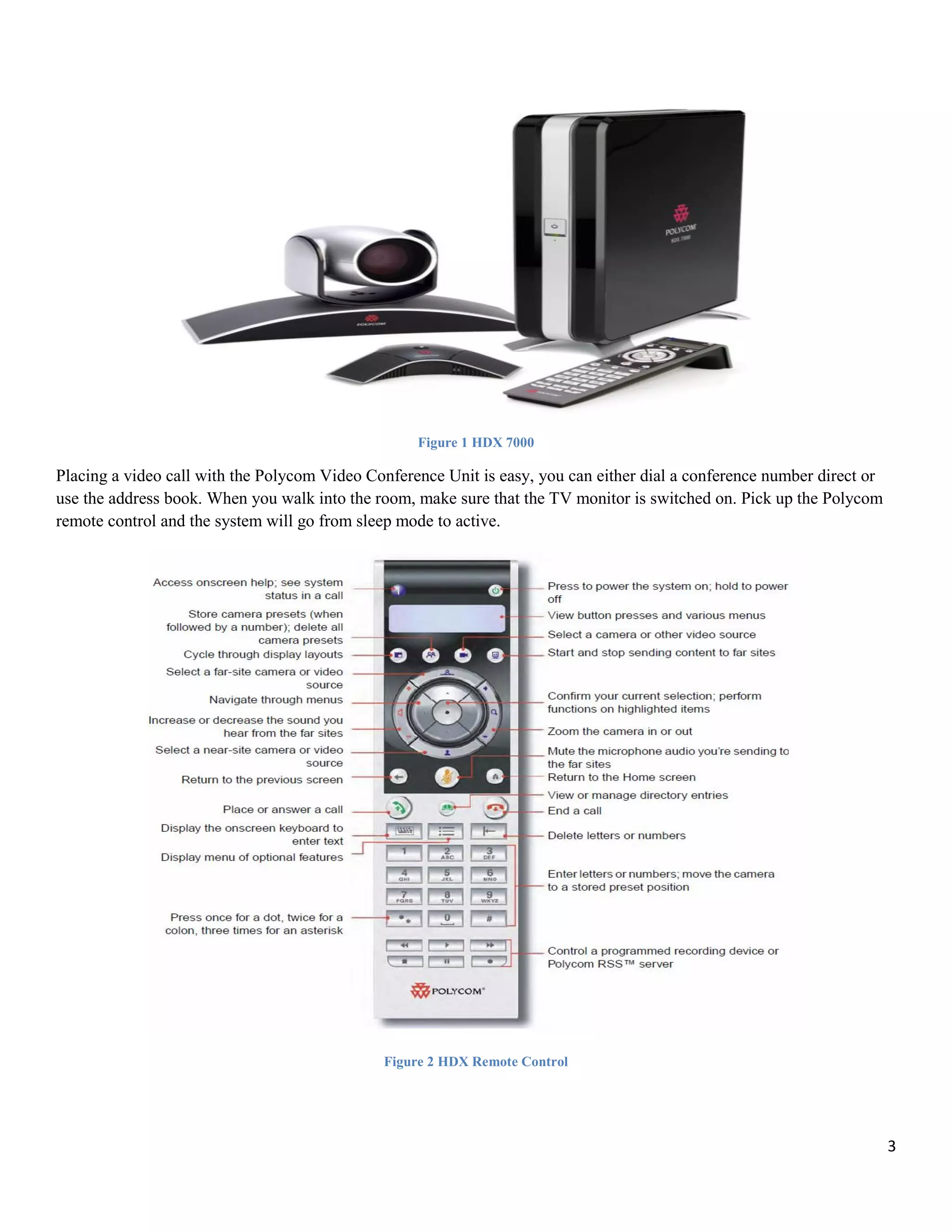 Polycom HDX 7000 Video Conference Instructions | PDF