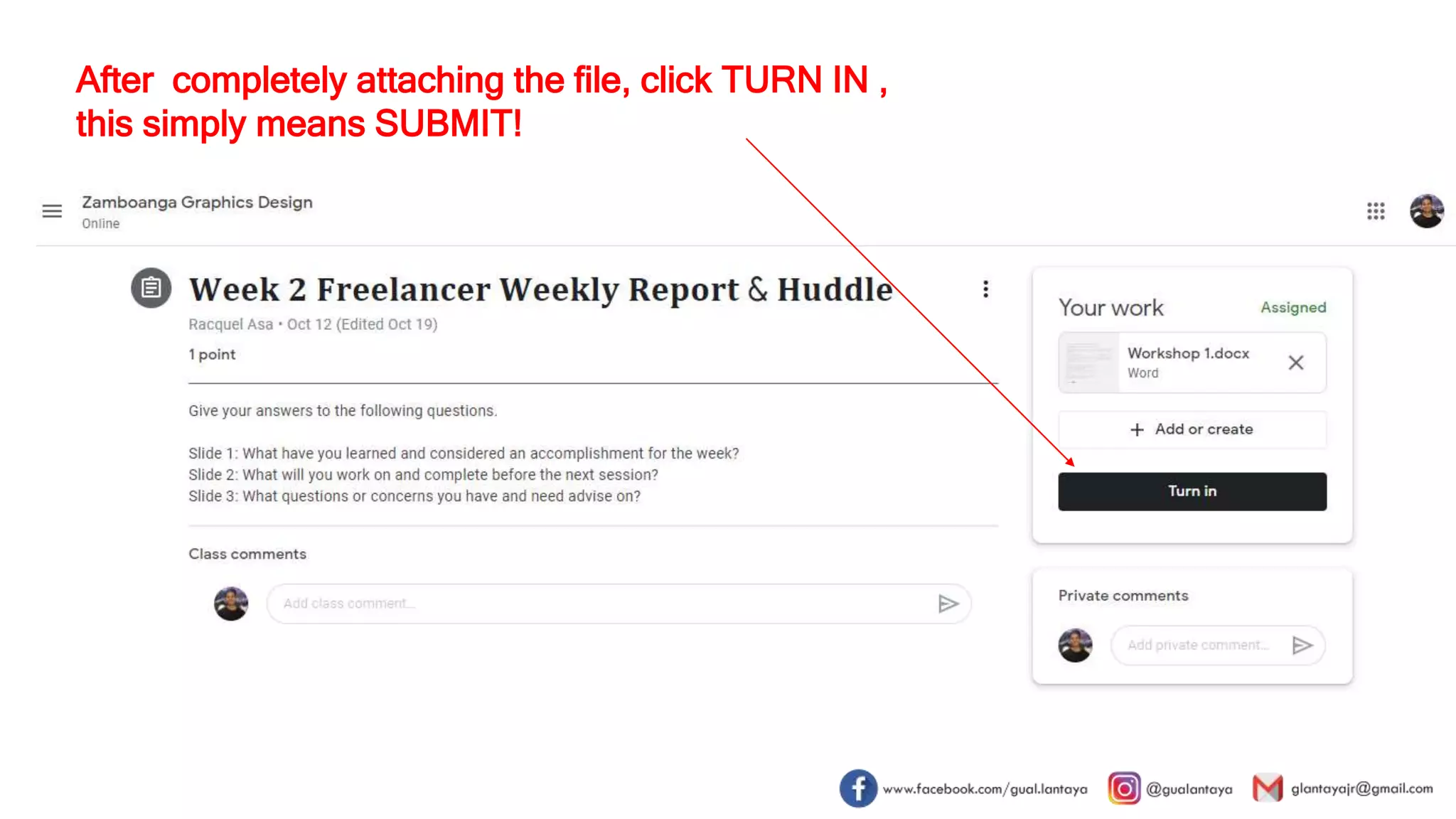 Quick Guide on How to submit assignments in Google Classroom | PPTX