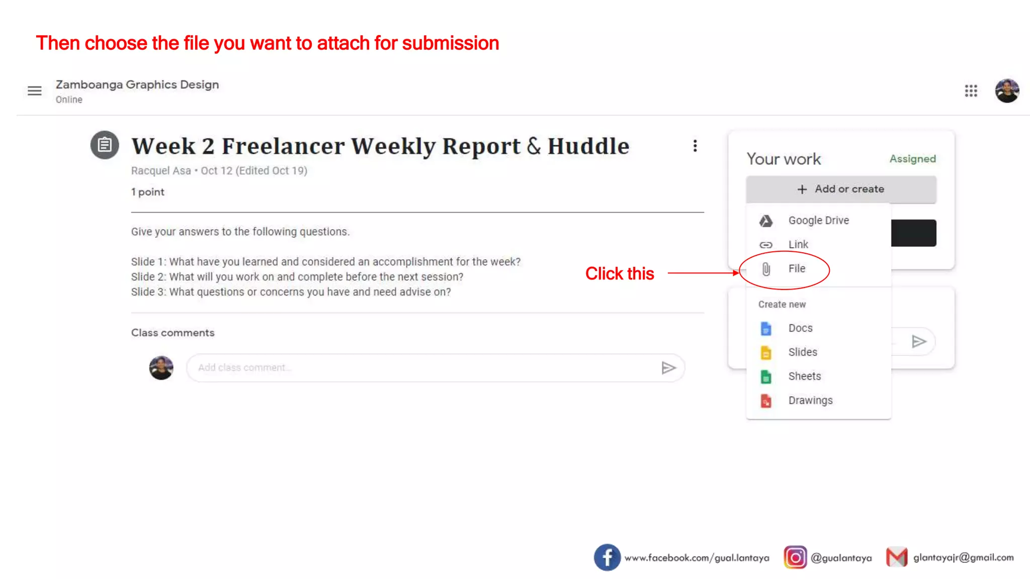 Quick Guide on How to submit assignments in Google Classroom | PPTX