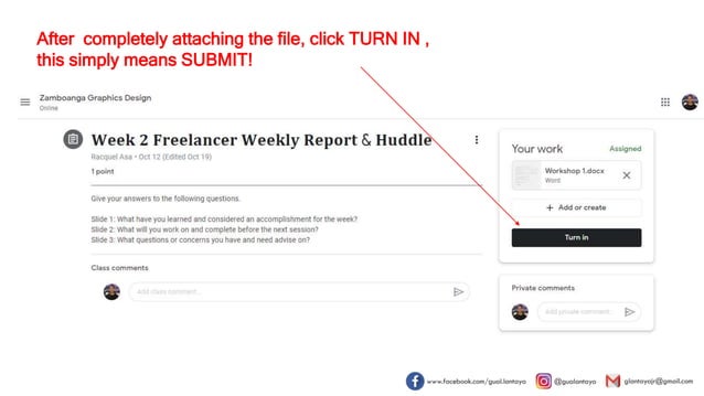 Quick Guide on How to submit assignments in Google Classroom | PPTX