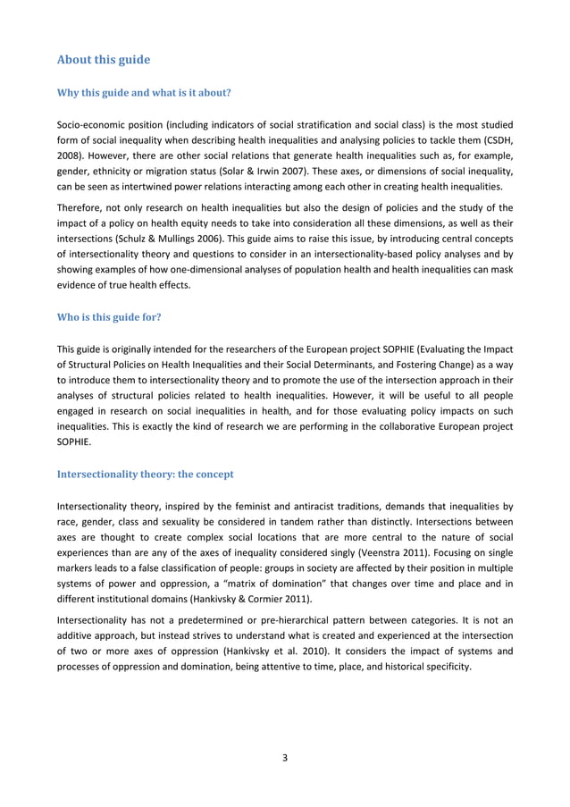 Incorporating Intersectionality in Evaluation of Policy Impacts on ...