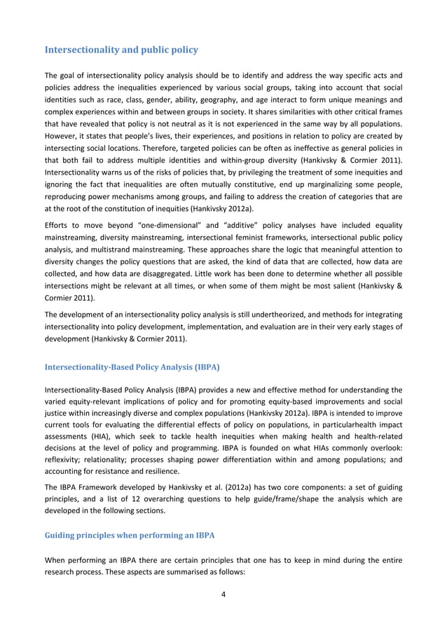 Incorporating Intersectionality in Evaluation of Policy Impacts on ...