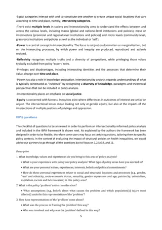 Incorporating Intersectionality in Evaluation of Policy Impacts on Health Equity. A quick guide ...