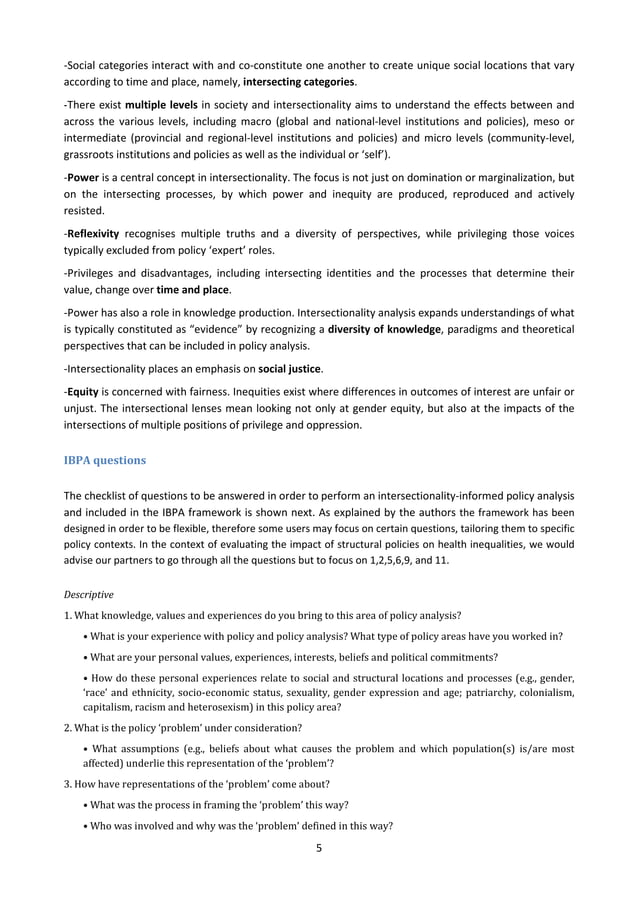 Incorporating Intersectionality in Evaluation of Policy Impacts on ...