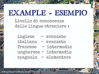 COMPLETE GUIDE : Your Italian CV | PPT