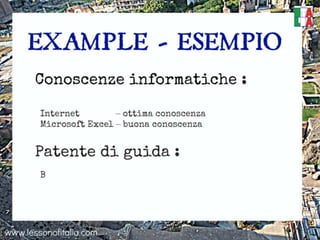 COMPLETE GUIDE : Your Italian CV | PPT