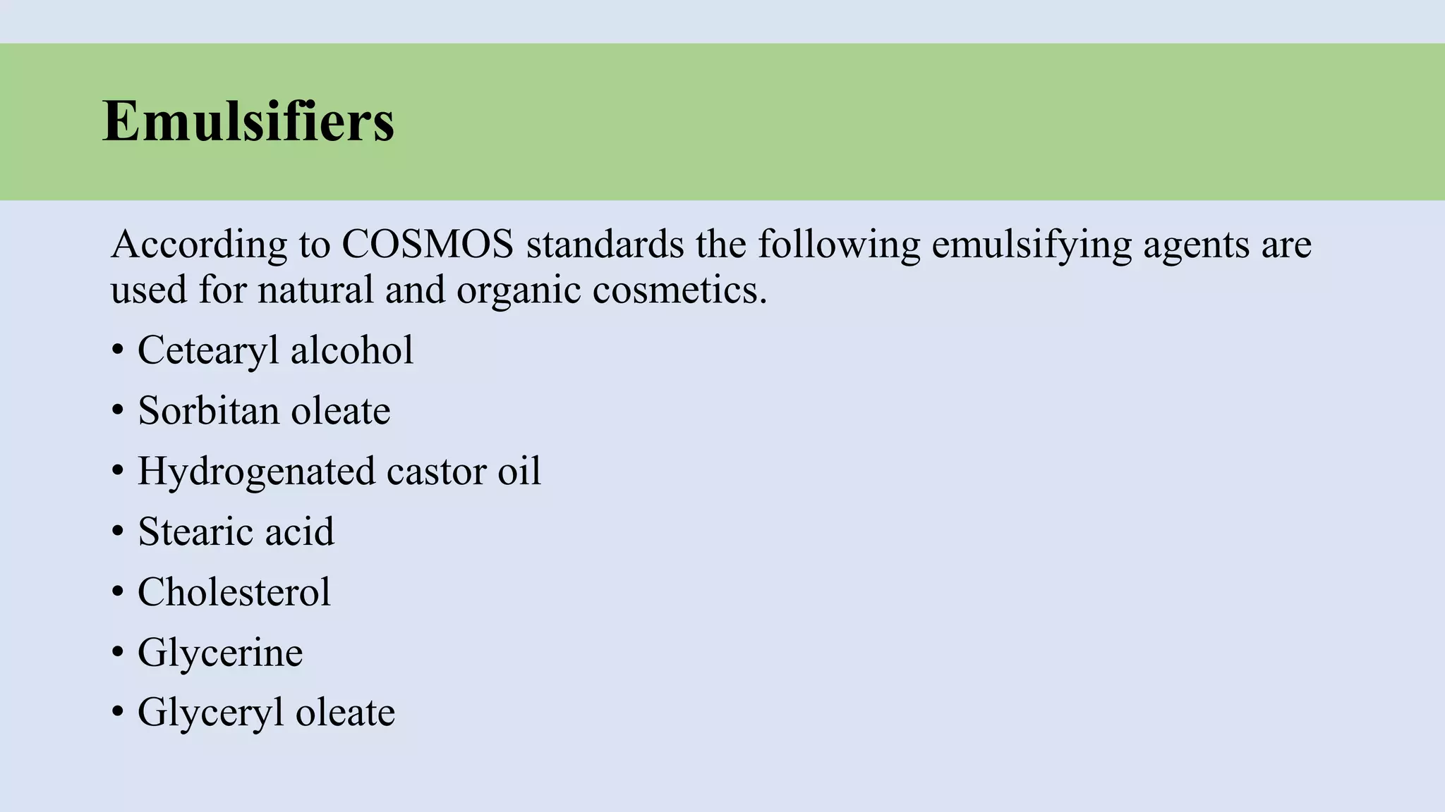 review of guidelines for herbal cosmetics by private bodies like cosmos with respect to ...