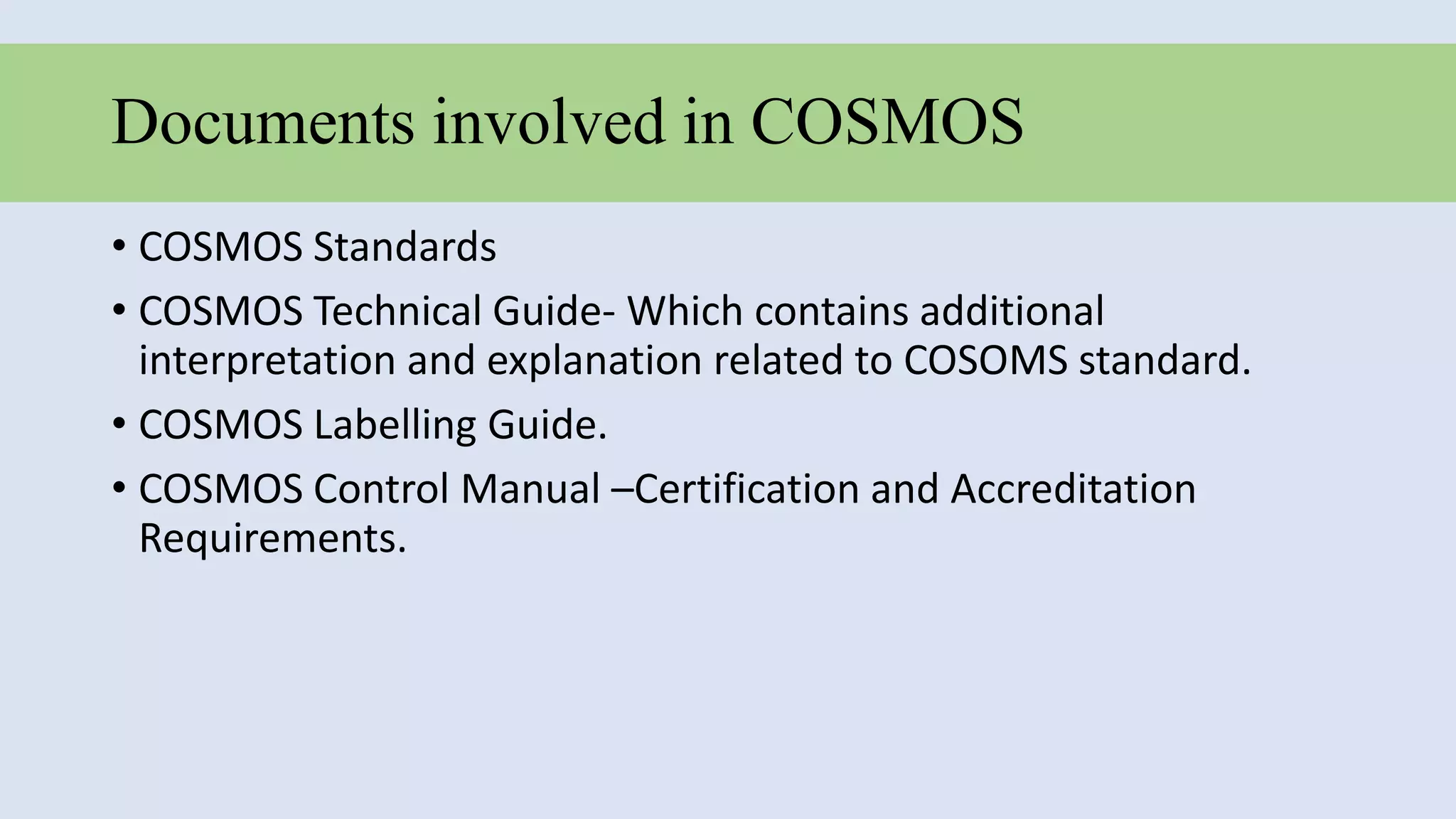 review of guidelines for herbal cosmetics by private bodies like cosmos ...