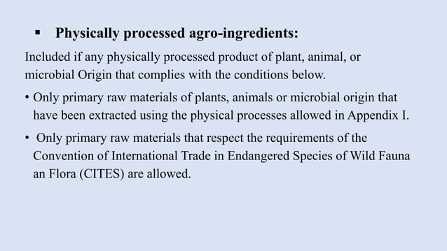review of guidelines for herbal cosmetics by private bodies like cosmos ...
