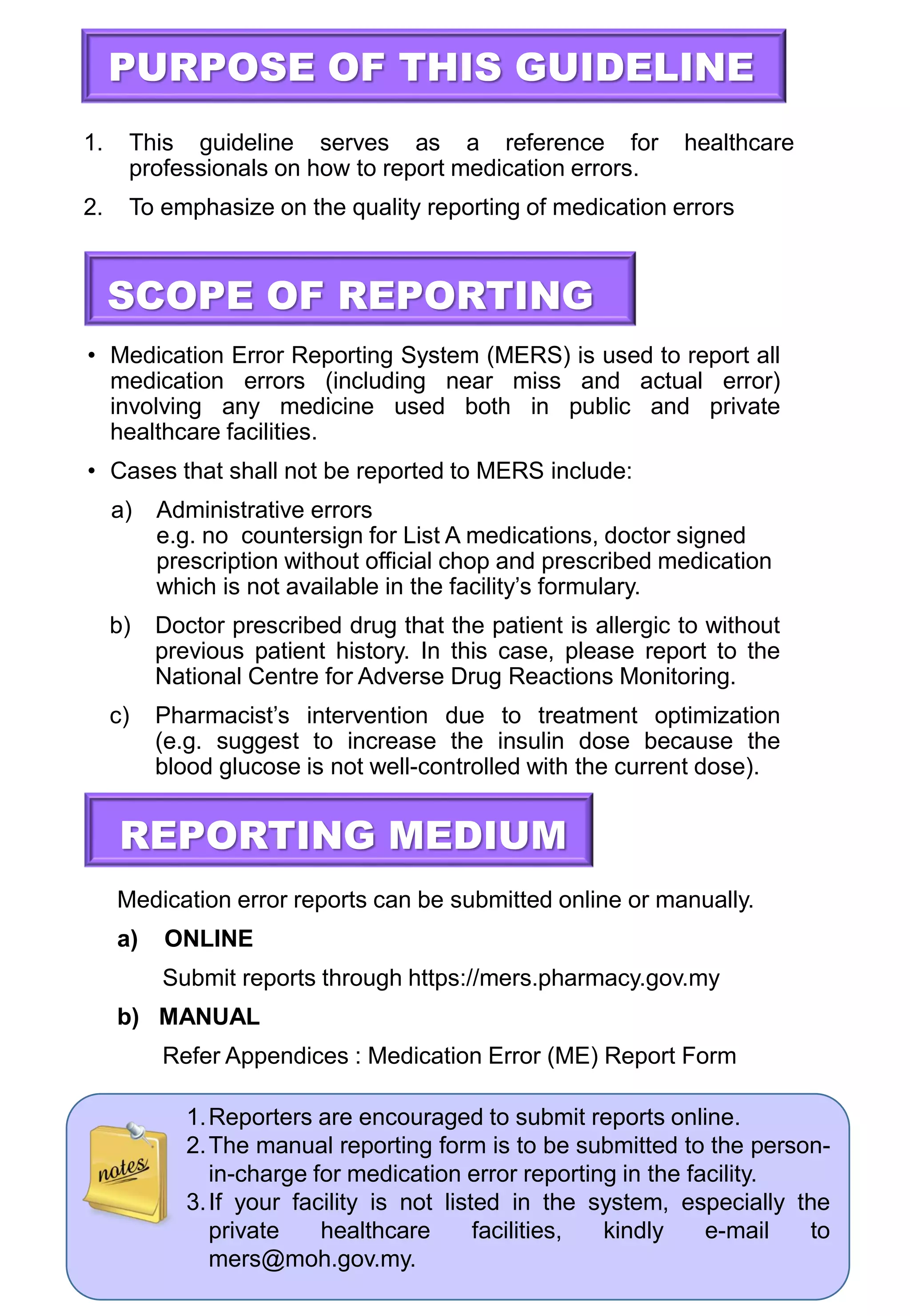 guideline medication error reporting system | PDF
