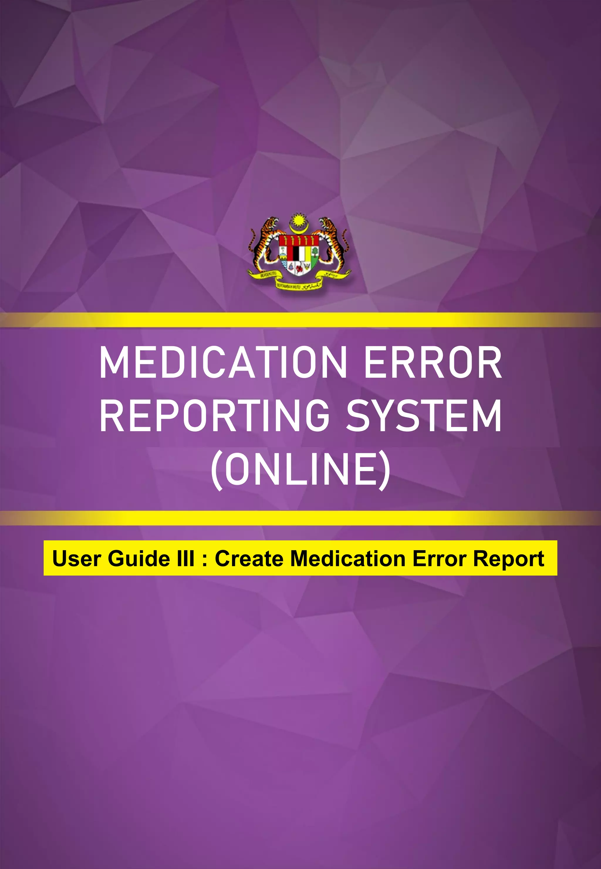 guideline medication error reporting system | PDF