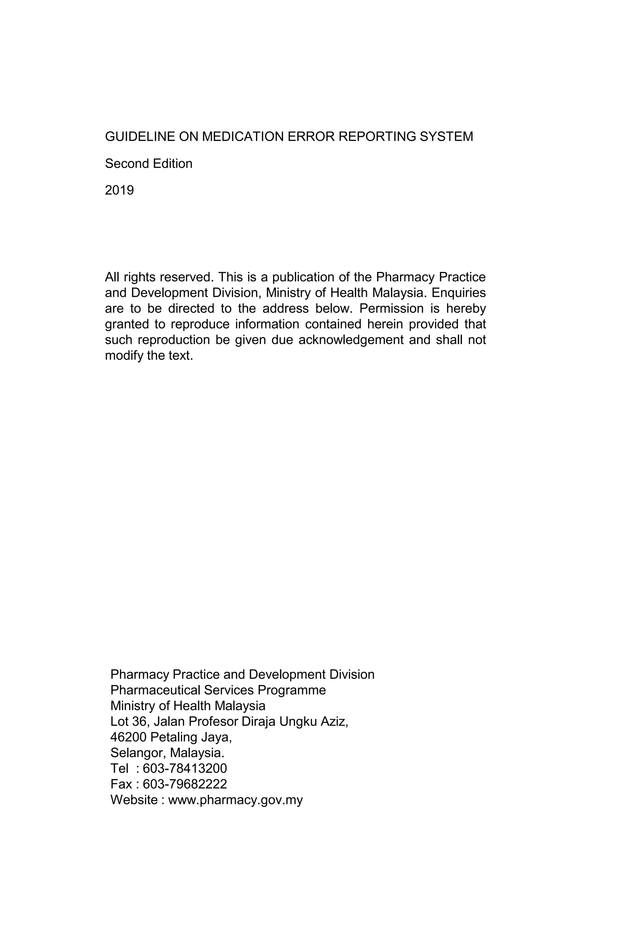 guideline medication error reporting system | PDF