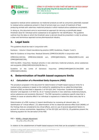 Guideline on setting health based exposure limits for use in risk ...