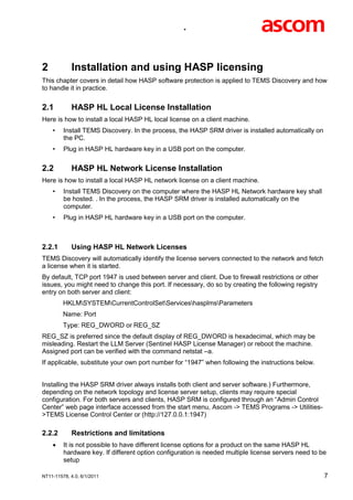 Guide line tems discovery 3.1 hasp licese | PDF