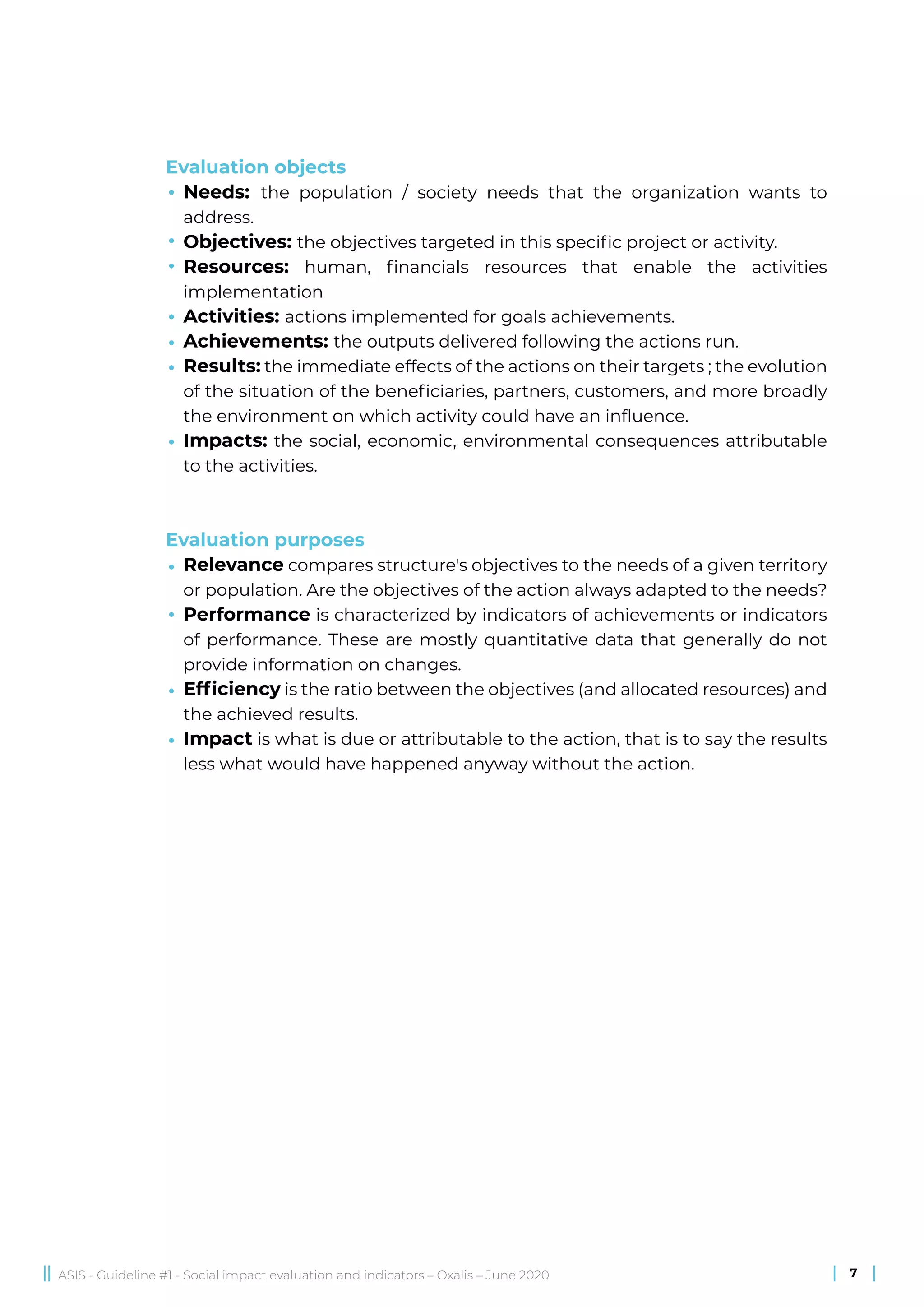 GUIDELINE: SOCIAL IMPACT EVALUATION AND INDICATORS | PDF