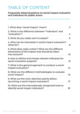 GUIDELINE: SOCIAL IMPACT EVALUATION AND INDICATORS | PDF