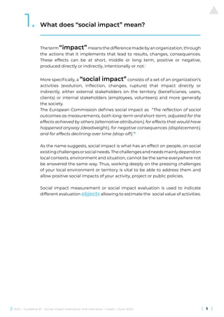 GUIDELINE: SOCIAL IMPACT EVALUATION AND INDICATORS | PDF