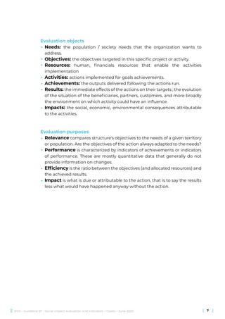 GUIDELINE: SOCIAL IMPACT EVALUATION AND INDICATORS | PDF