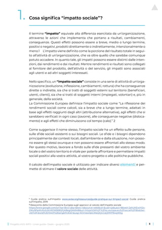 ASIS - Guideline #1 - IT - Valutazione dell’impatto sociale e linee guida sugli indicatori | PDF