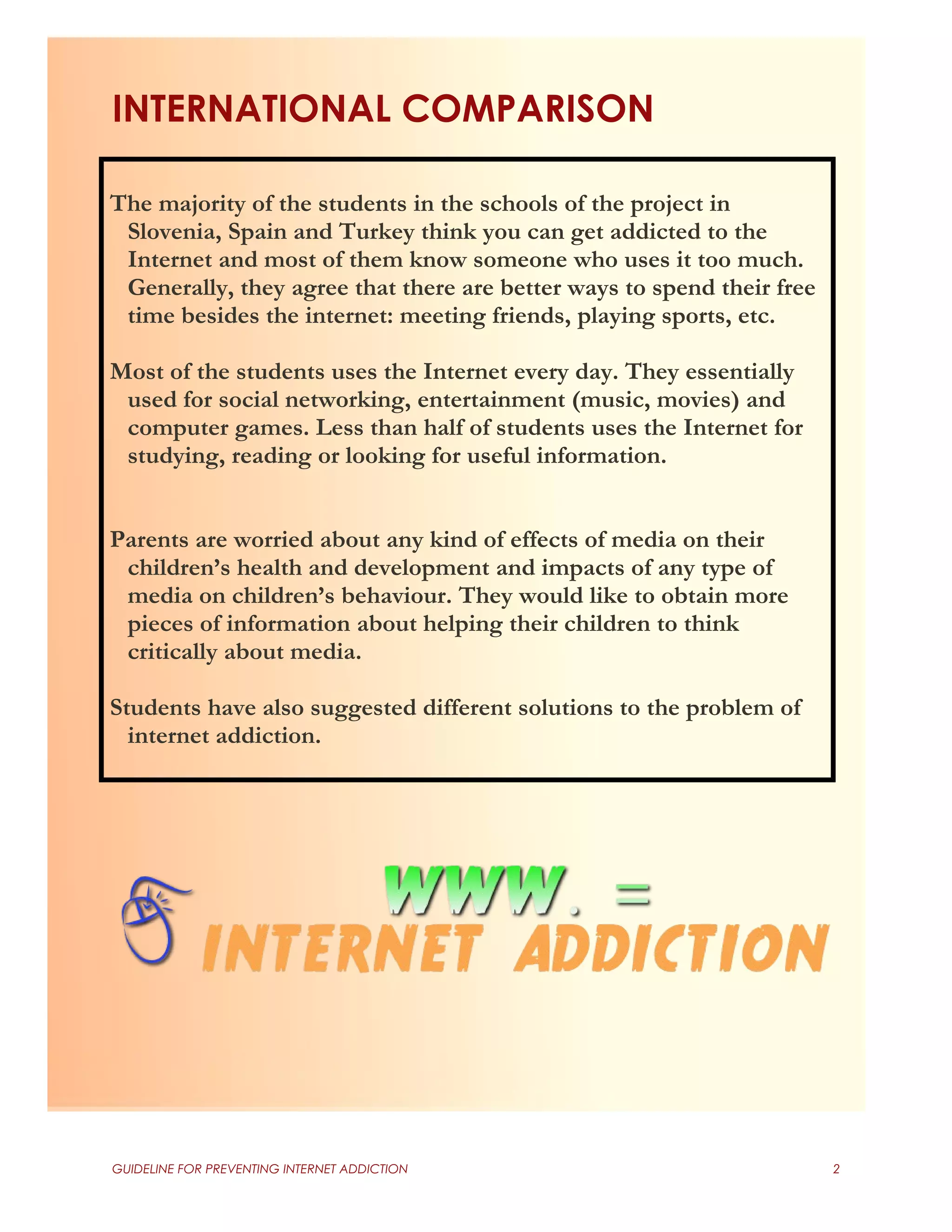 Guideline for preventing internet addiction | PDF
