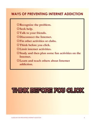 Guideline for preventing internet addiction | DOC | Internet Safety ...