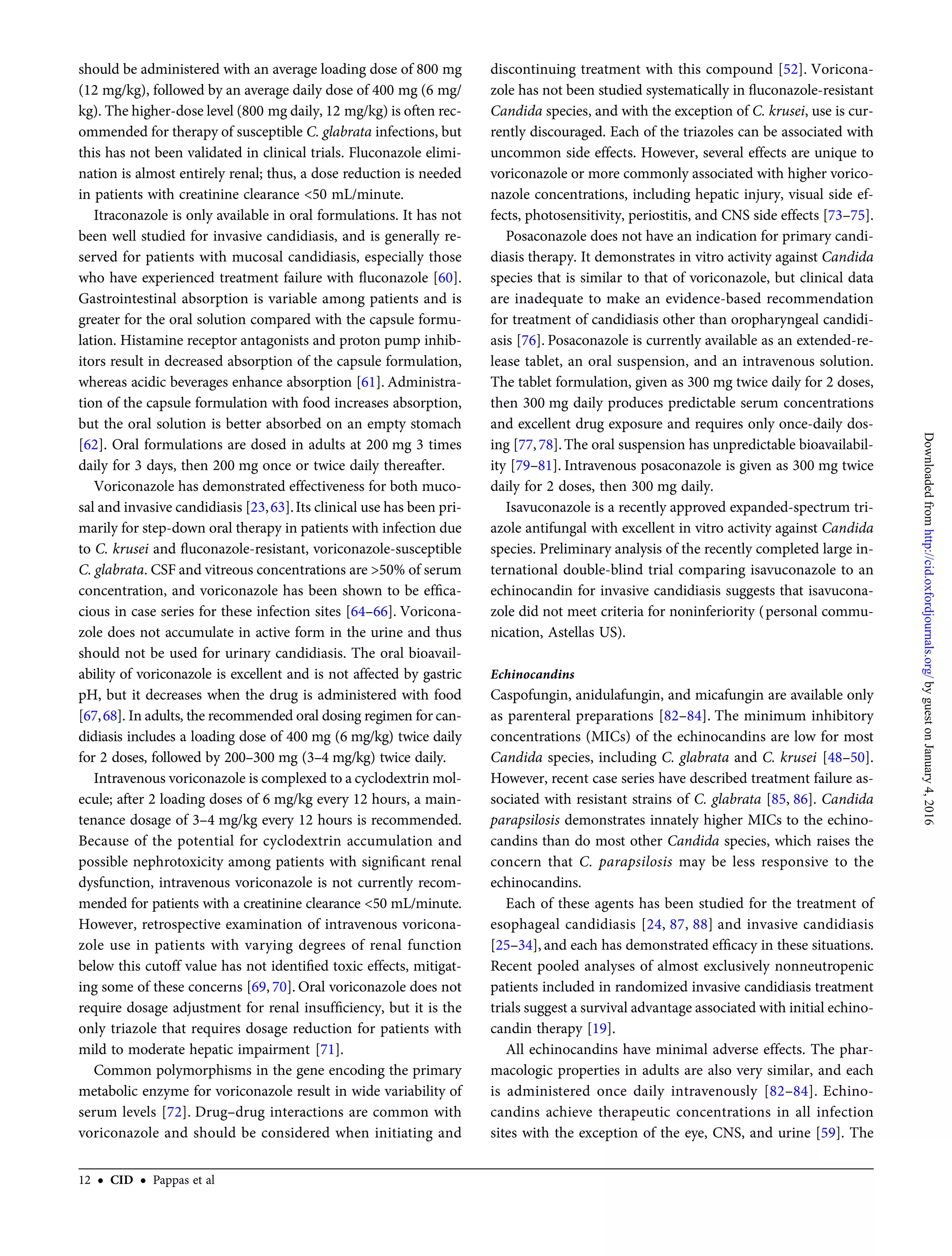 Guideline candidiasis 2016 idsa | PDF