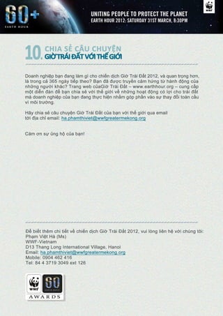 Guideline earth hour 2012 vietnamese | PDF