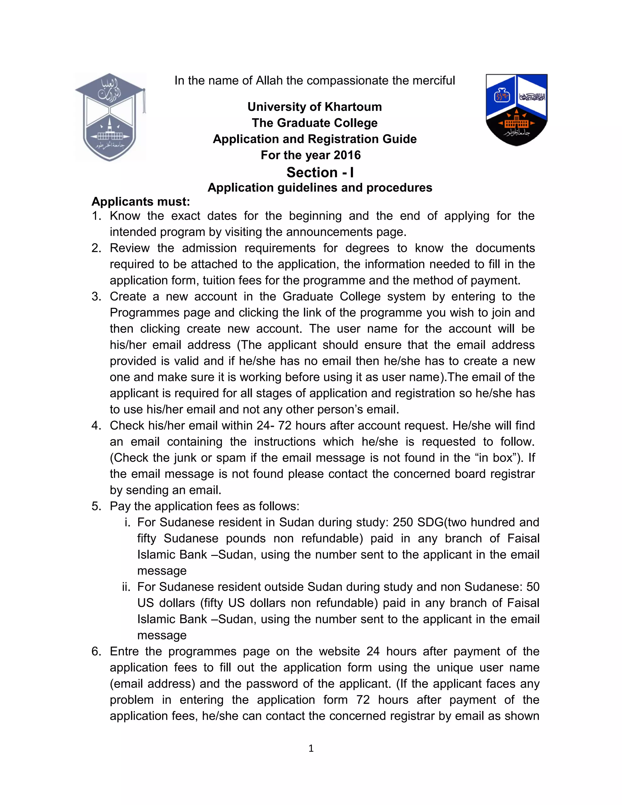Guideline for applicant | PDF