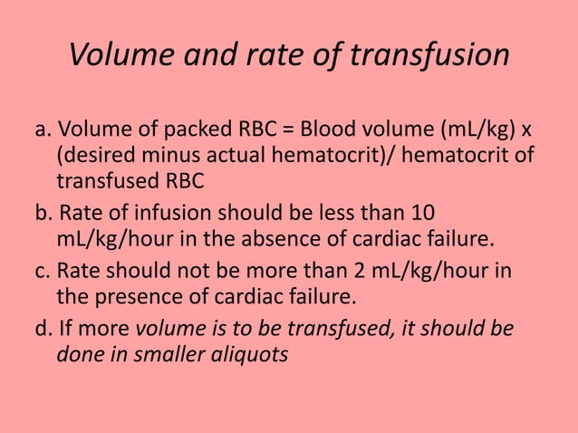 Guideline for blood transfusion in newborn (NNF) | PPTX | Blood ...