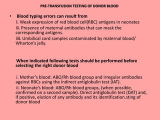 Guideline for blood transfusion in newborn (NNF) | PPTX