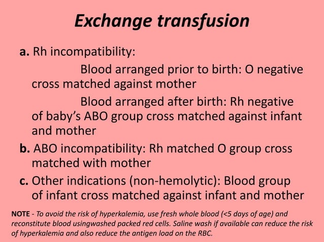 Guideline for blood transfusion in newborn (NNF)