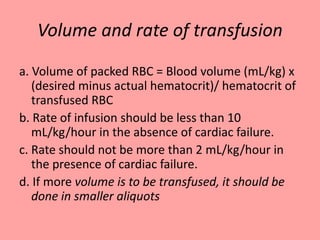 Guideline for blood transfusion in newborn (NNF) | PPT