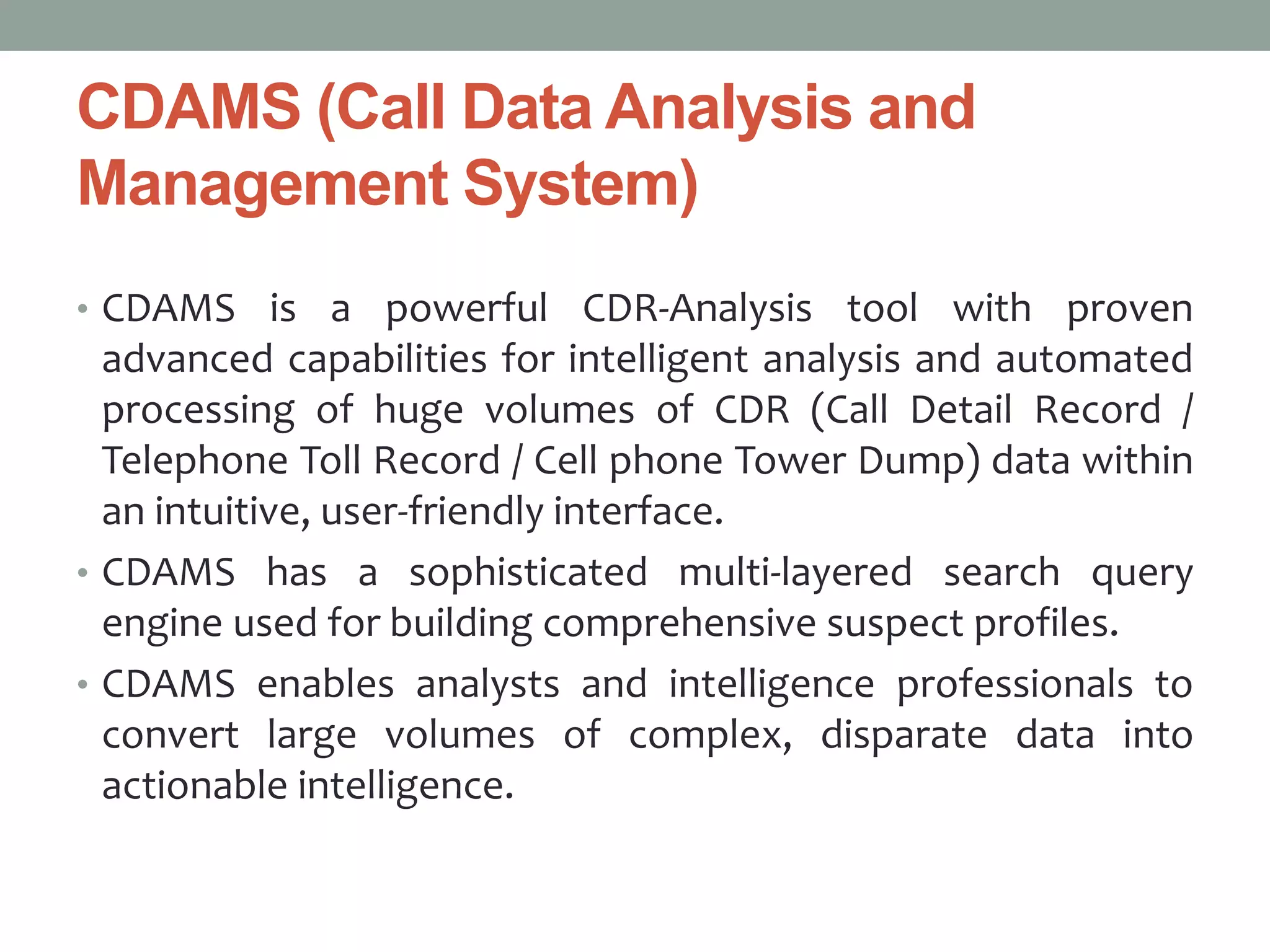 Guideline for Call Data Record Analysis by Raghu Khimani | PPTX