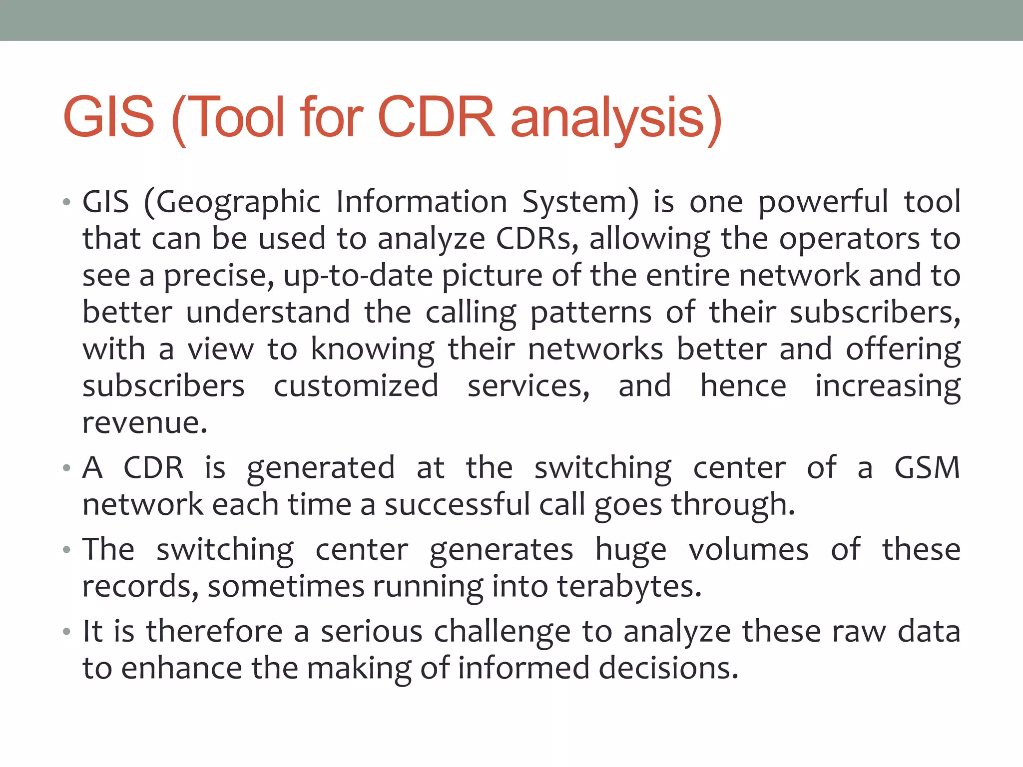 Guideline for Call Data Record Analysis by Raghu Khimani | PPTX