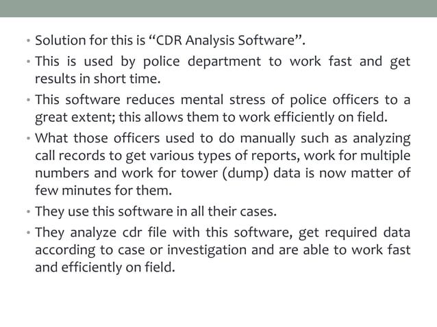 Guideline for Call Data Record Analysis by Raghu Khimani | PPTX