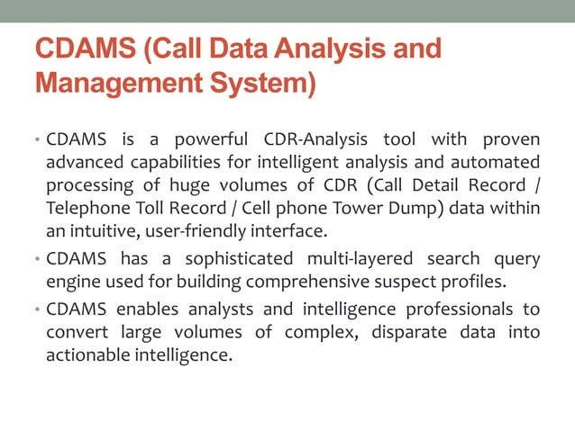 Guideline for Call Data Record Analysis by Raghu Khimani | PPTX