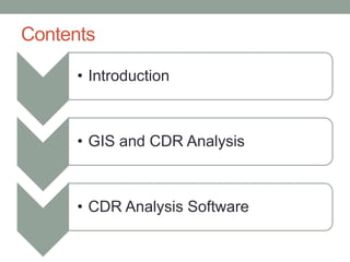 Guideline for Call Data Record Analysis by Raghu Khimani | PPTX