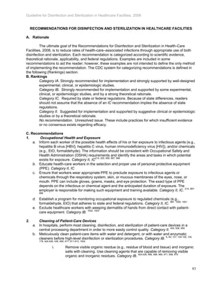 Guideline for disinfection and sterilization in healthcare facilities ...