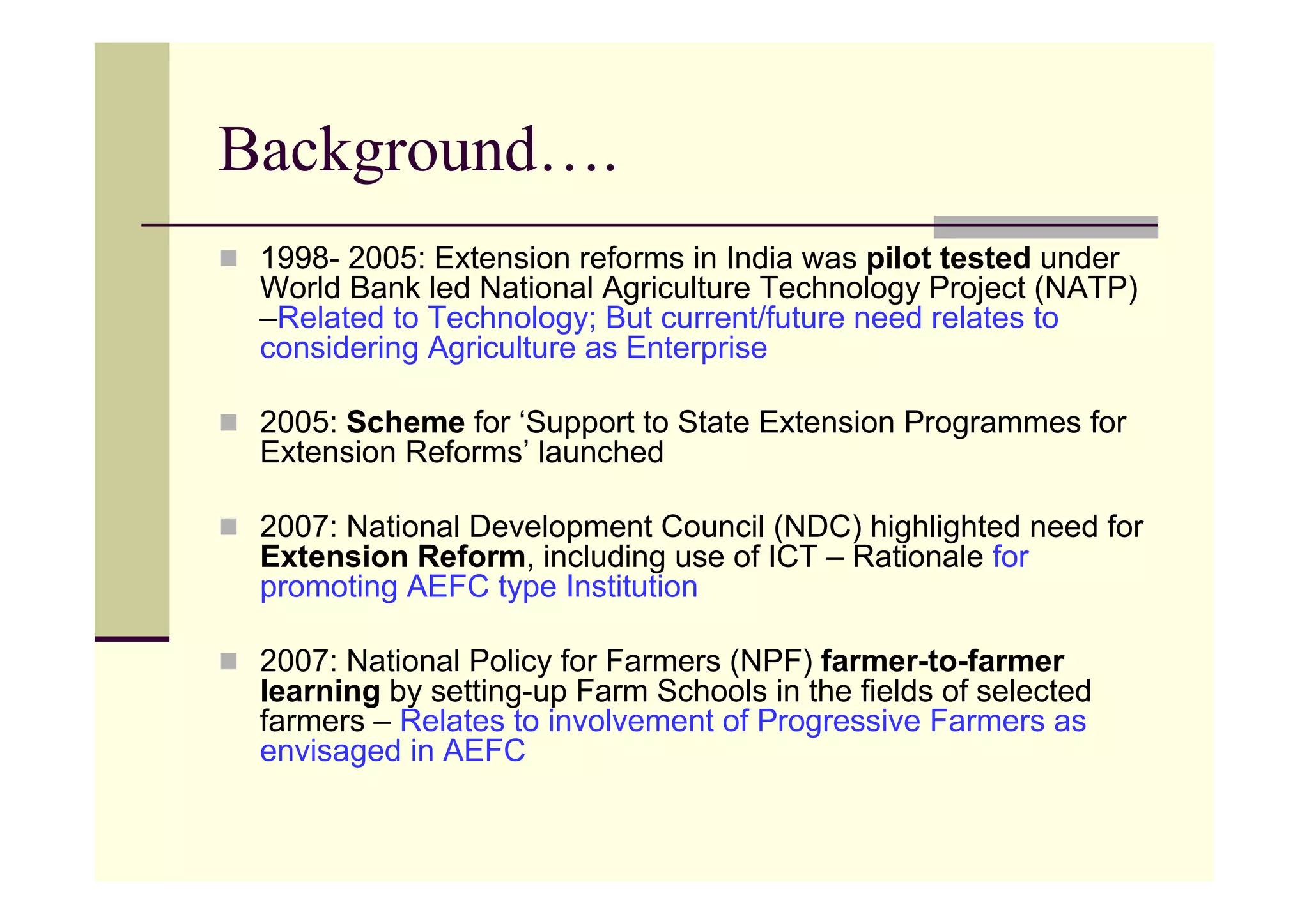 Guideline for Extension Reforms in India and AEFC 130710 | PDF