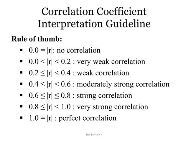 Guideline For Interpreting Correlation Coefficient Pptx