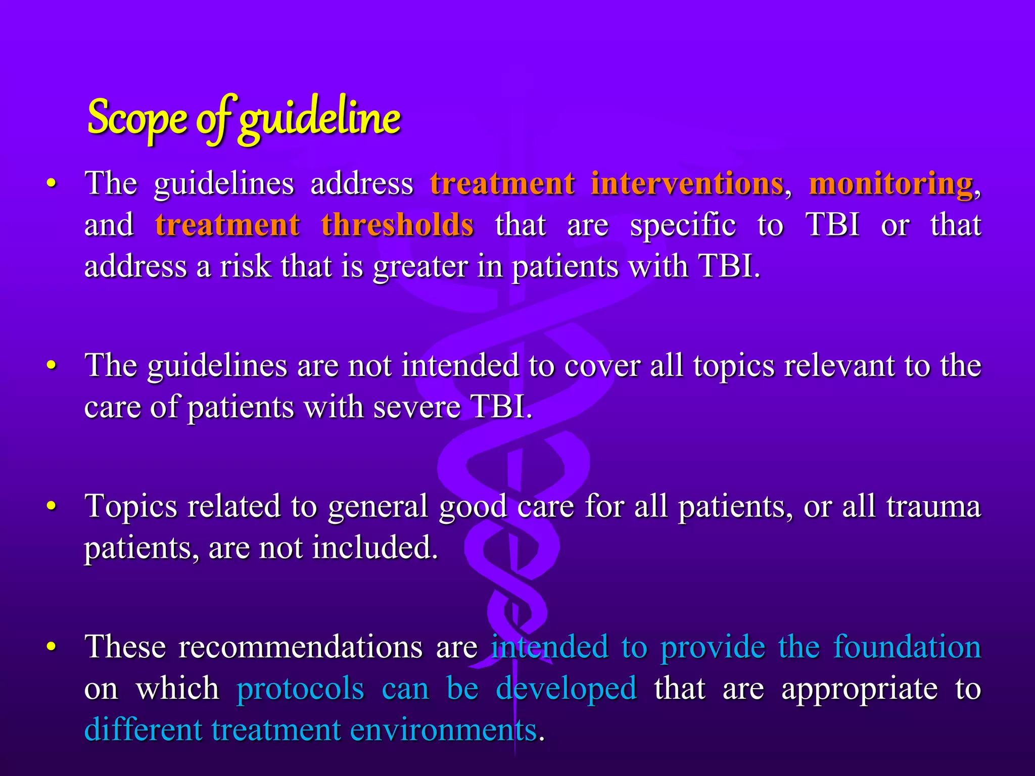 Guideline for management of TBI by Dr.sagor | PPTX